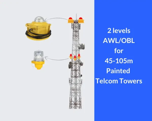 LED Aircraft Warning Lights for Telecom Towers